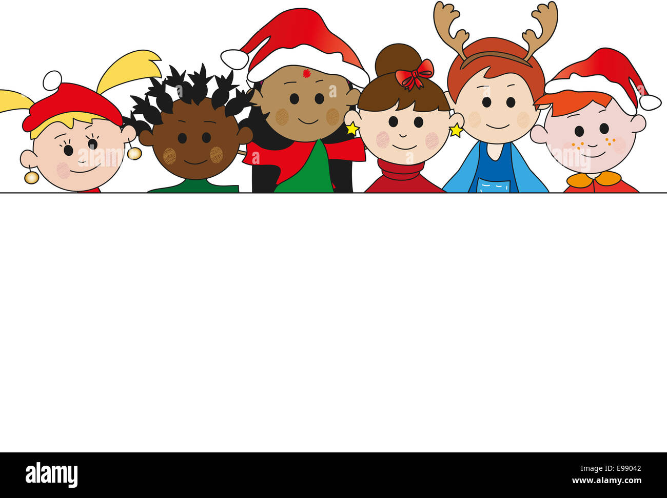 illustration of children banner for christmas Stock Photo - Alamy