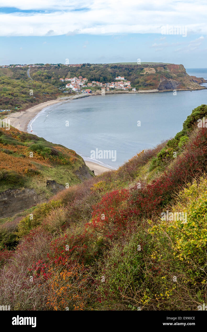 The coastal village of Runswick bay on the north Yorkshire coast Stock ...