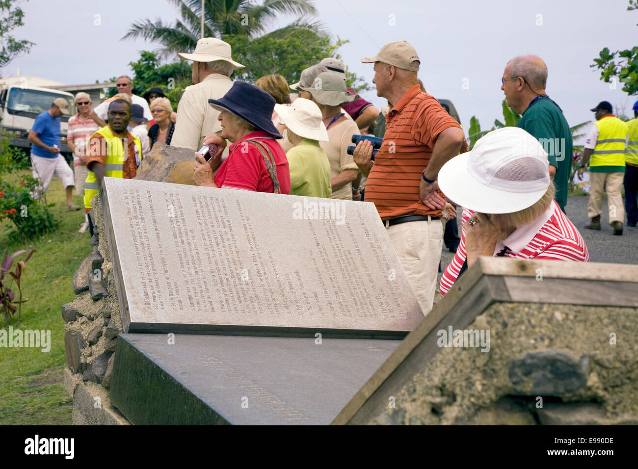 Visitors at the Vulcanology Observatory, Rabaul, Papua New Guinea Stock ...
