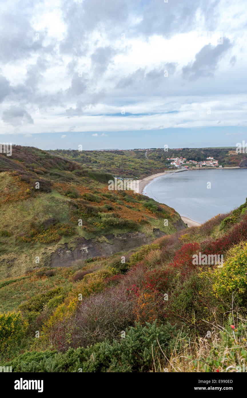 The coastal village of Runswick bay on the north Yorkshire coast Stock ...