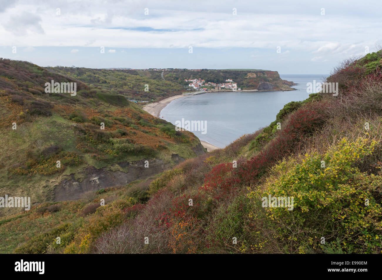 The coastal village of Runswick bay on the north Yorkshire coast Stock ...