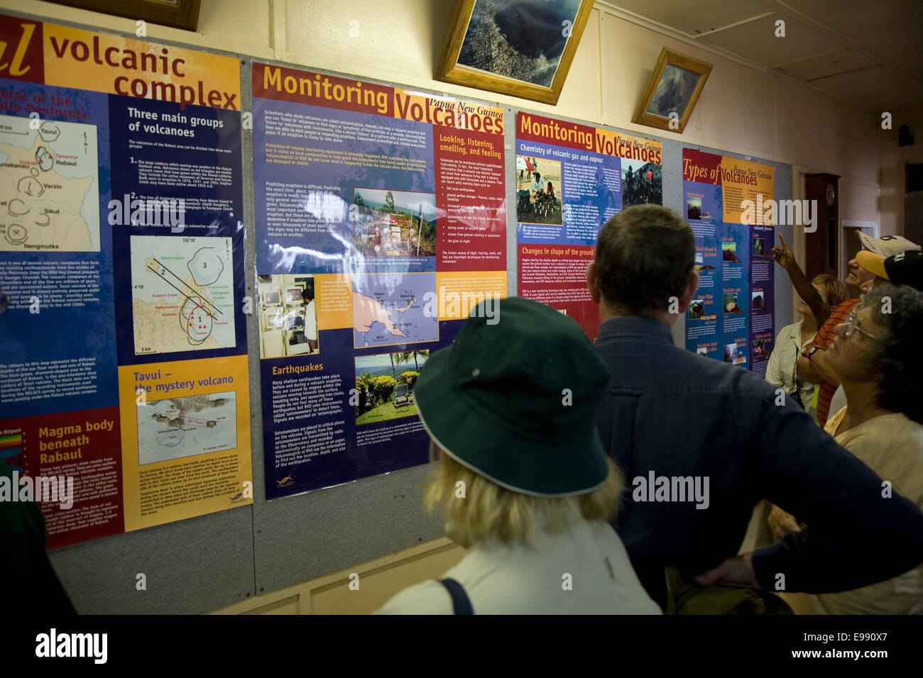 Visitors at the Vulcanology Observatory, Rabaul, Papua New Guinea Stock ...