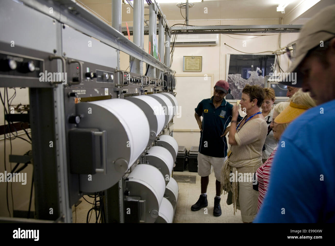 Visitors at the Vulcanology Observatory, Rabaul, Papua New Guinea Stock ...