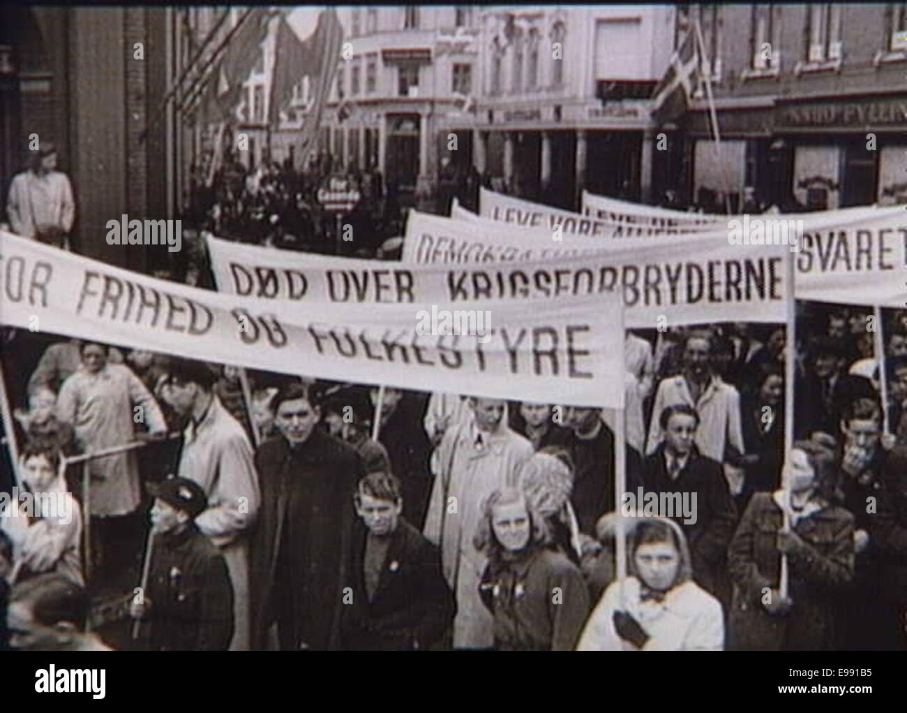 A historical photograph taken on May 5th, 1945, capturing a significant ...