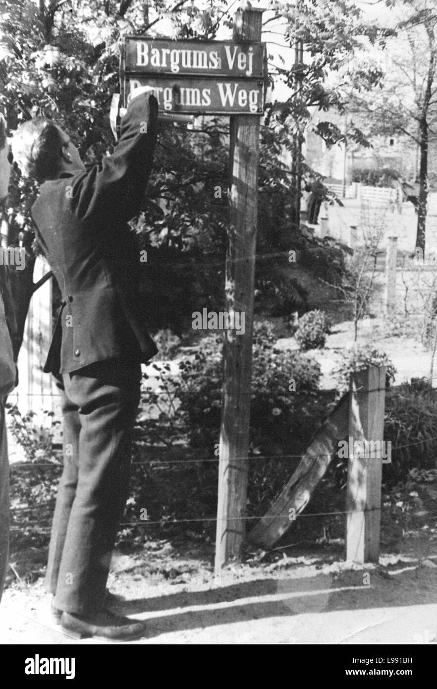 This photograph captures a scene from May 1945, during the final months ...