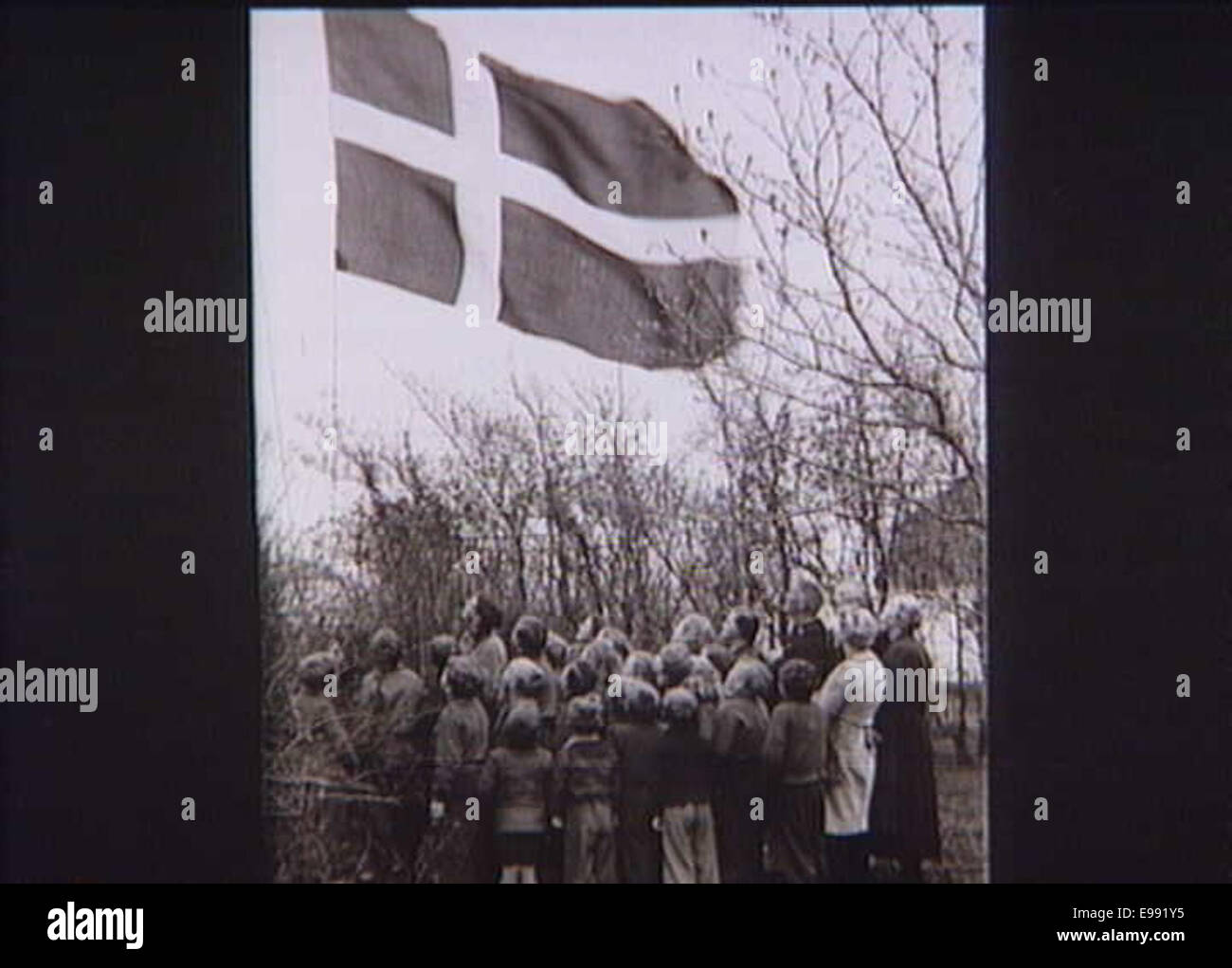 This photograph captures the historical moment of May 5th, 1945, during ...