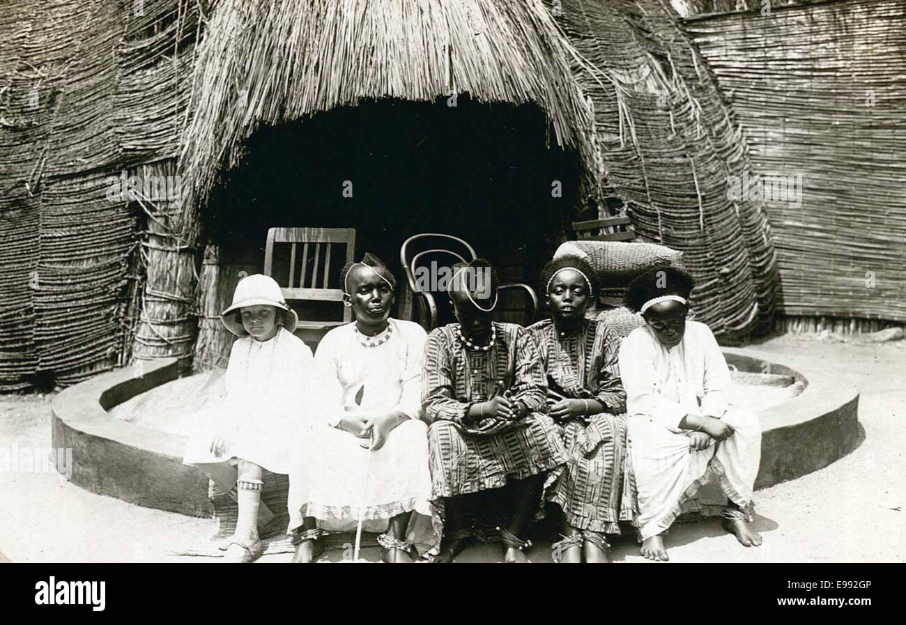 A photograph from 1928 showing King Muzinga's children alongside Major ...