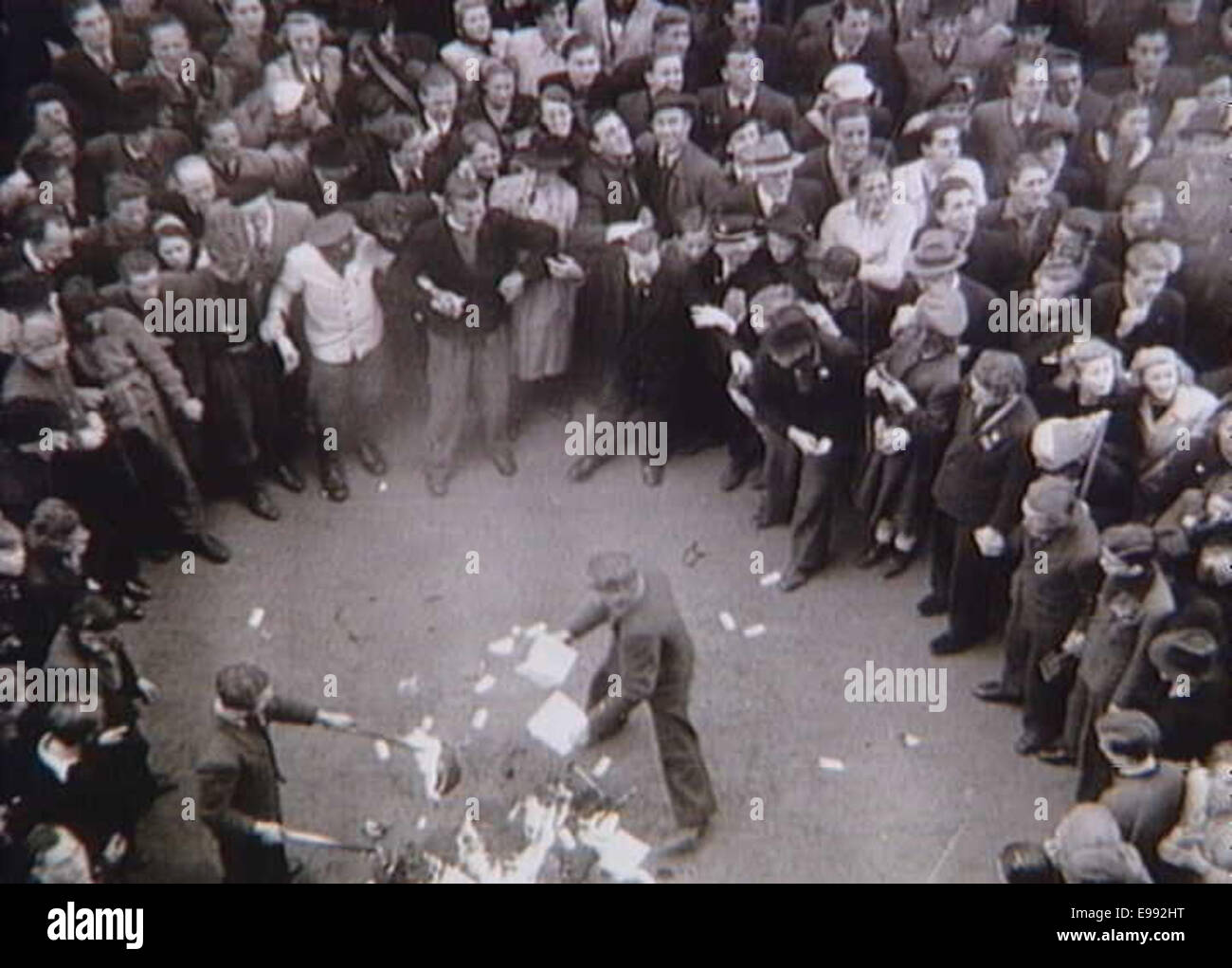 This photograph depicts people burning papers from the Dagmarhus, the ...