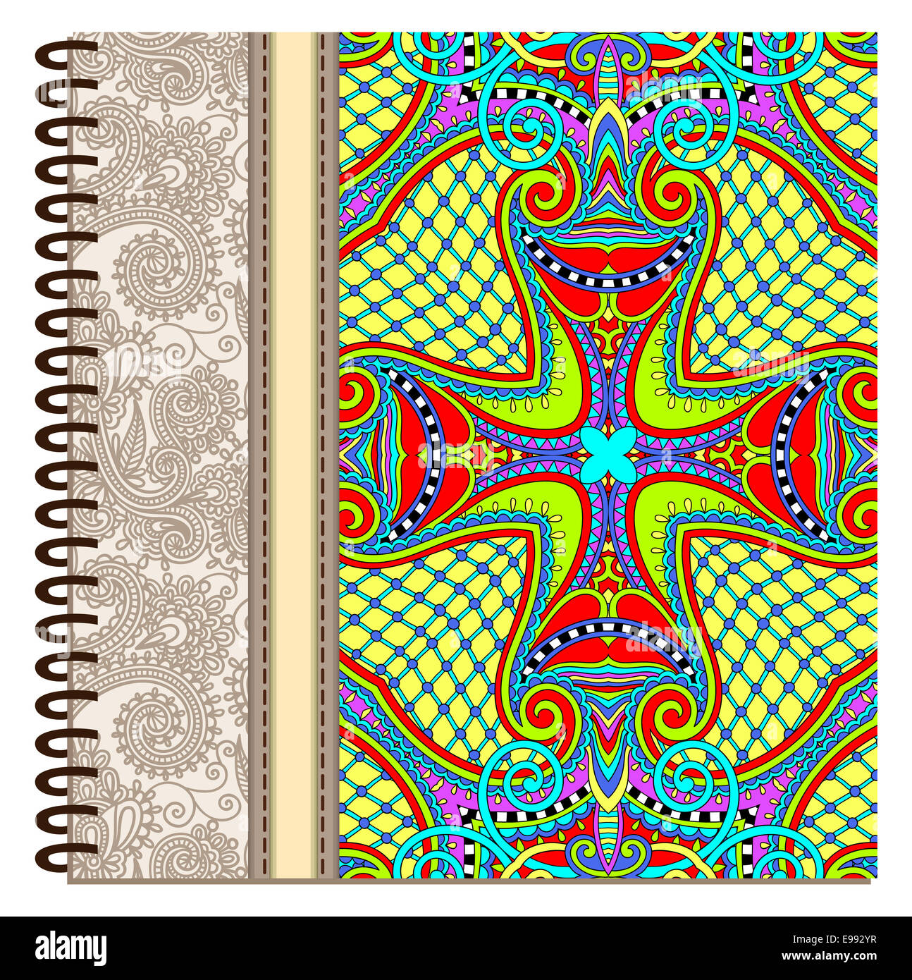 design of spiral ornamental notebook cover Stock Photo - Alamy