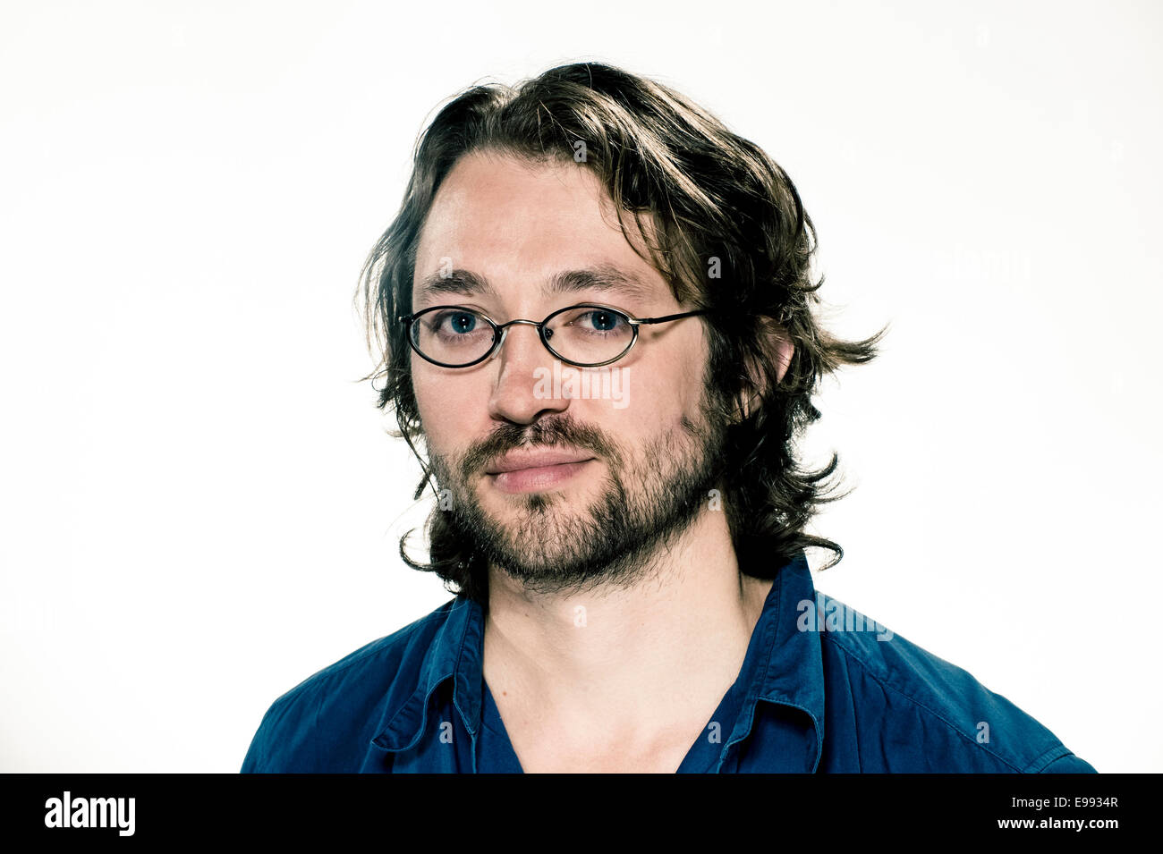 colour and black and white profile head shots of every day men ...