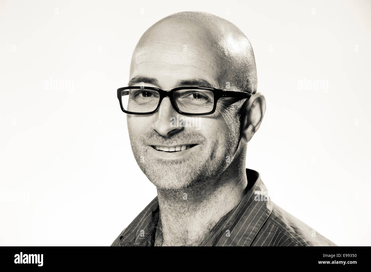 colour and black and white profile head shots of every day men ...