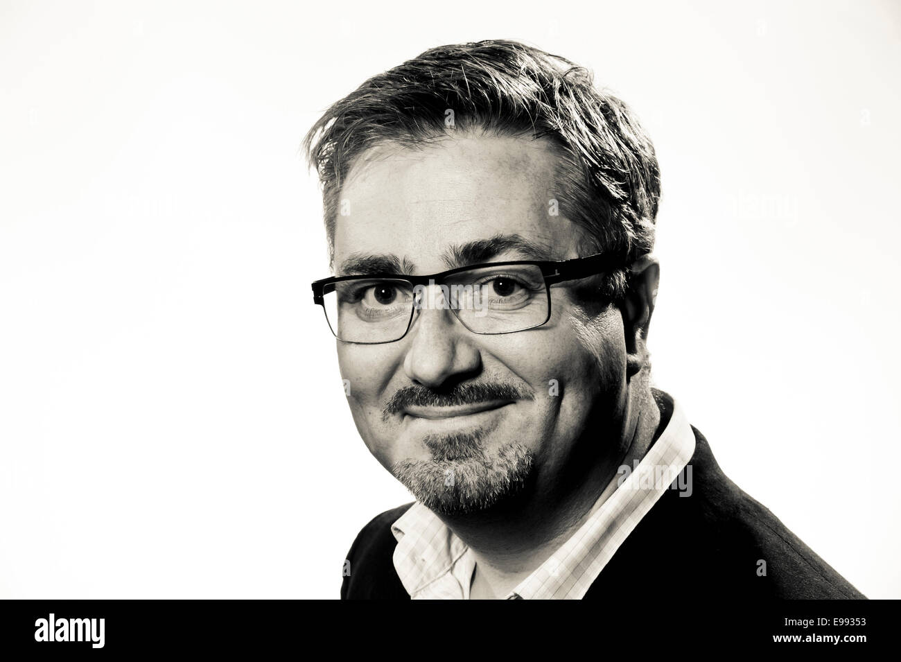 colour and black and white profile head shots of every day men ...