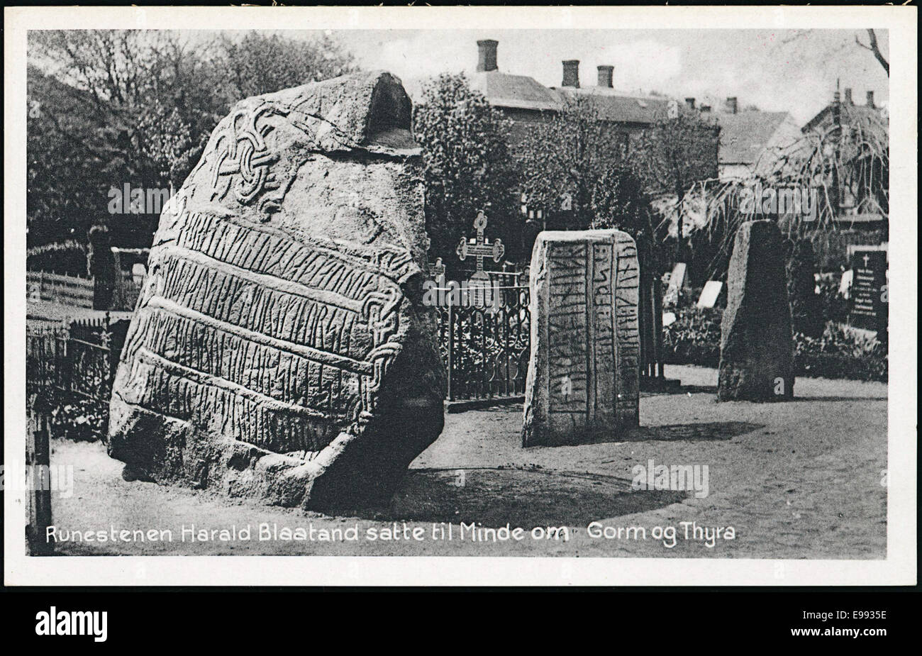 Photographs of the rune stones of Harold Bluetooth and Gorm the Old ...