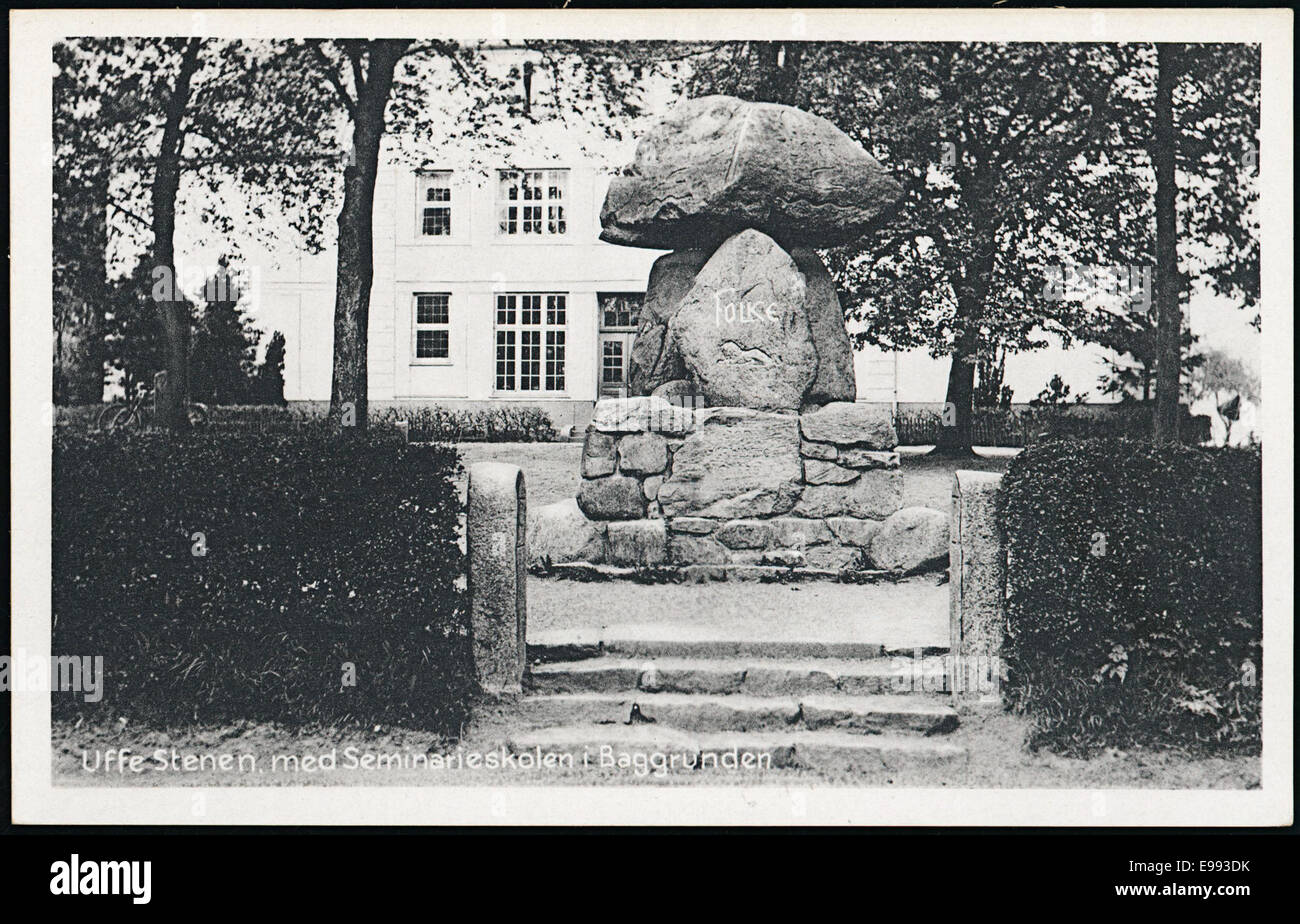 A photograph of the Jelling site in Denmark, renowned for its Viking ...