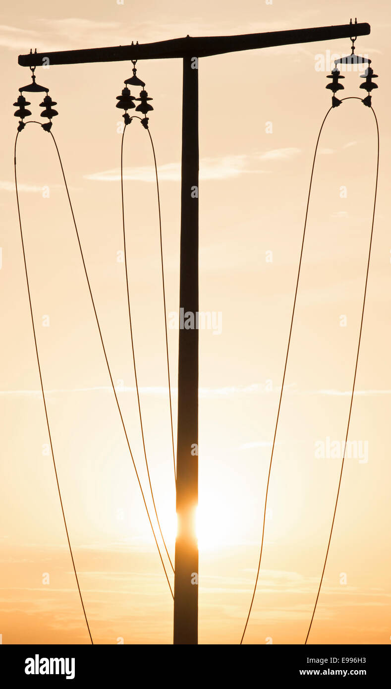 Electricity cables ready to be strung in the village of Strohen Germany ...