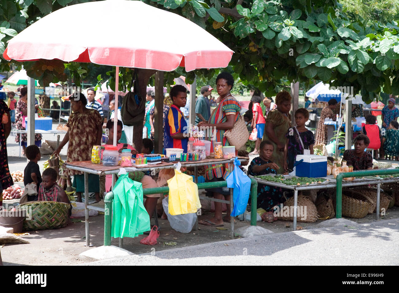 Busy Page Park Market is the commercial center of Rabaul, New Britain ...