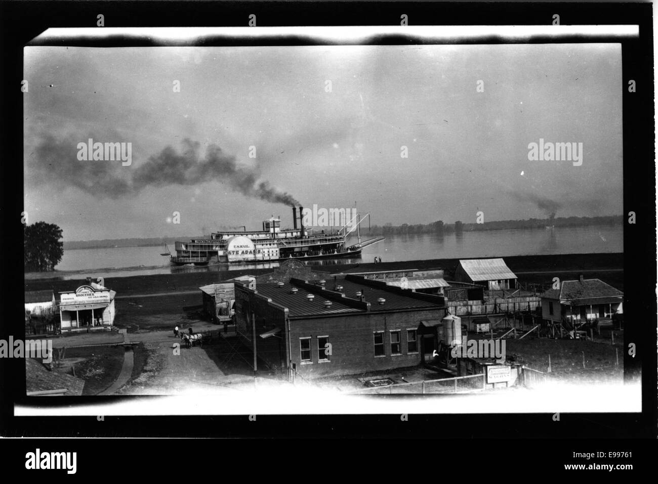 This photograph shows a view of Kate Adams from the courthouse. It ...