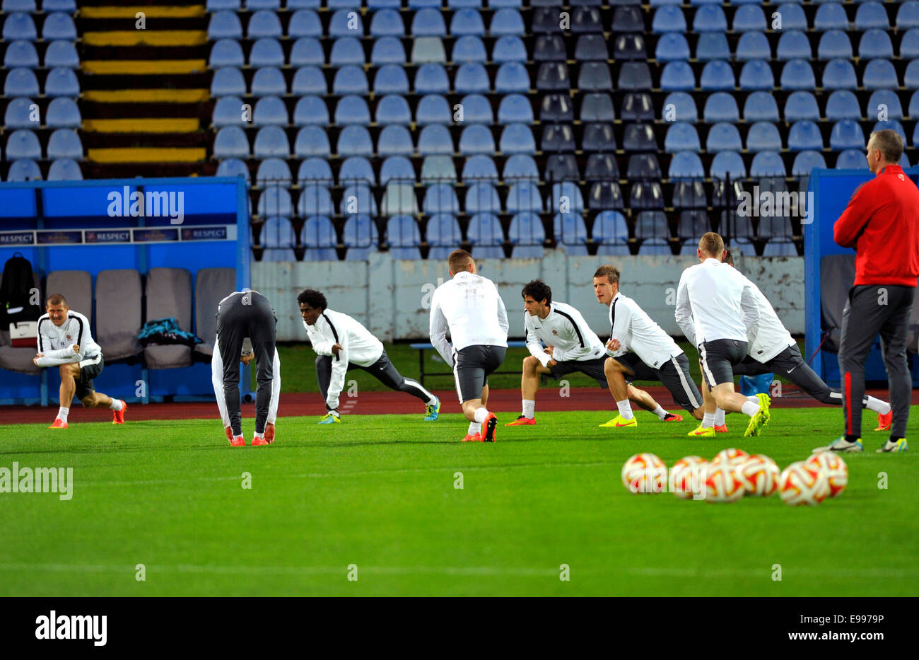 Bratislava, Slovakia. 22nd Oct, 2014. Players of Sparta Praha are seen ...