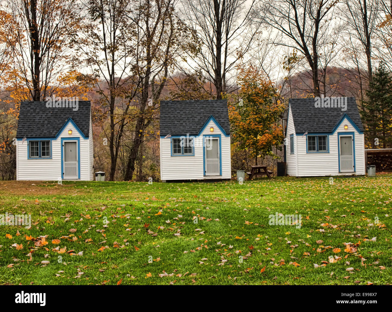 tiny campsite buildings in the Adirondack State Park, New York Stock ...