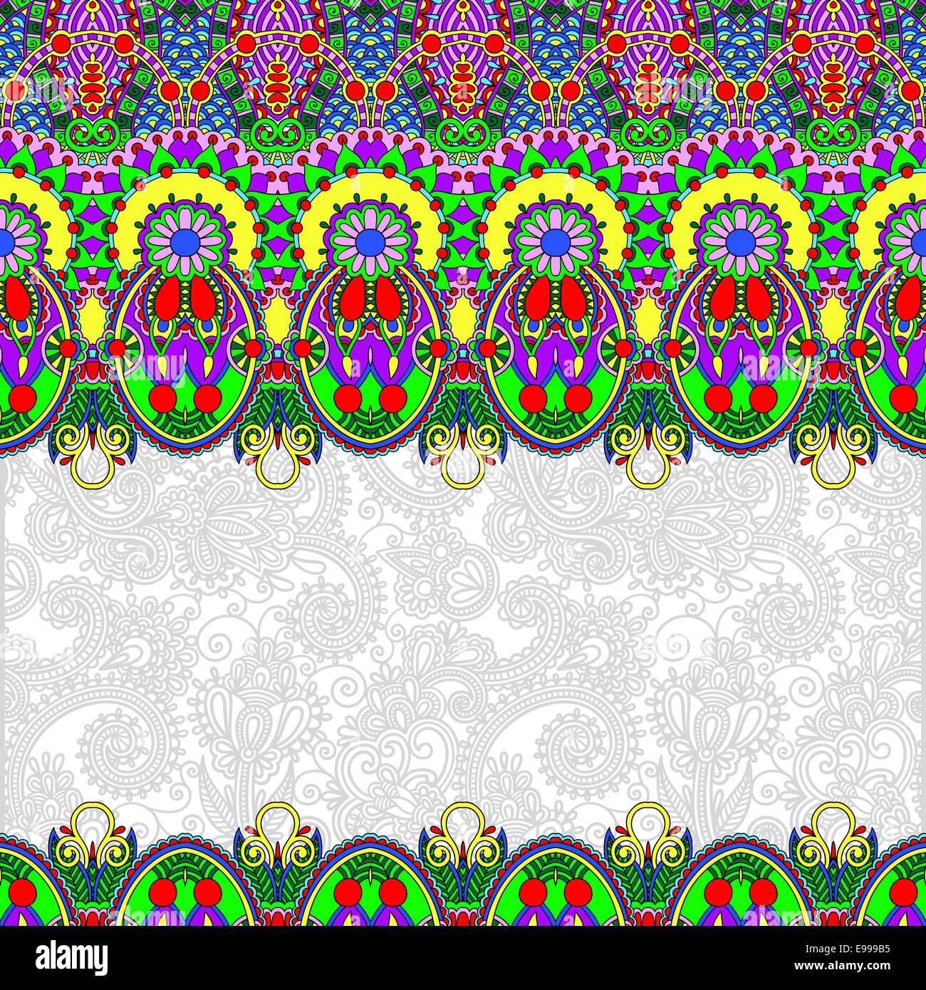 ornamental floral folkloric background for invitation, cover des Stock ...