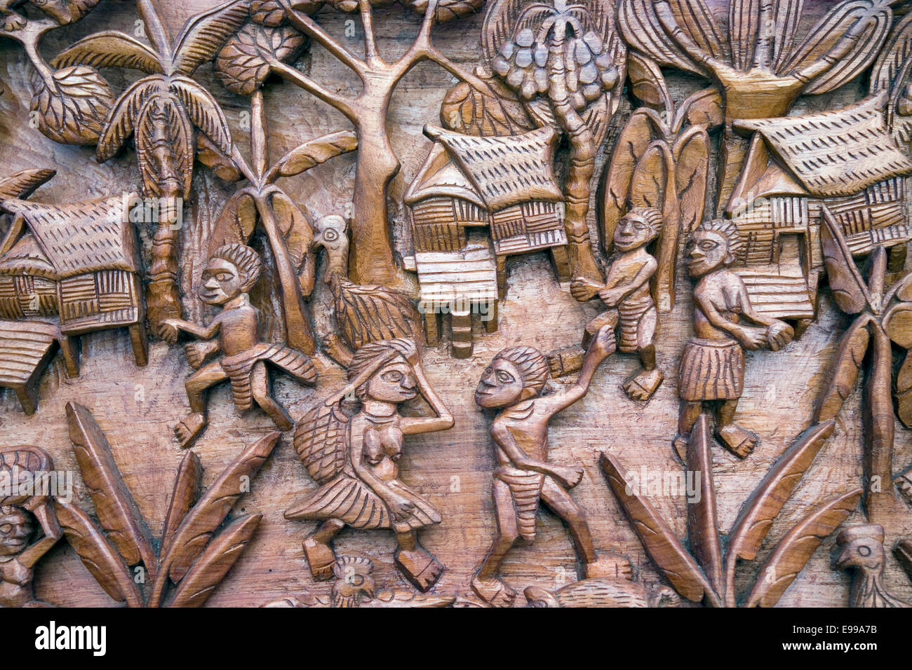 Woodcarving is one of the main art forms of Papua New Guinea Stock ...