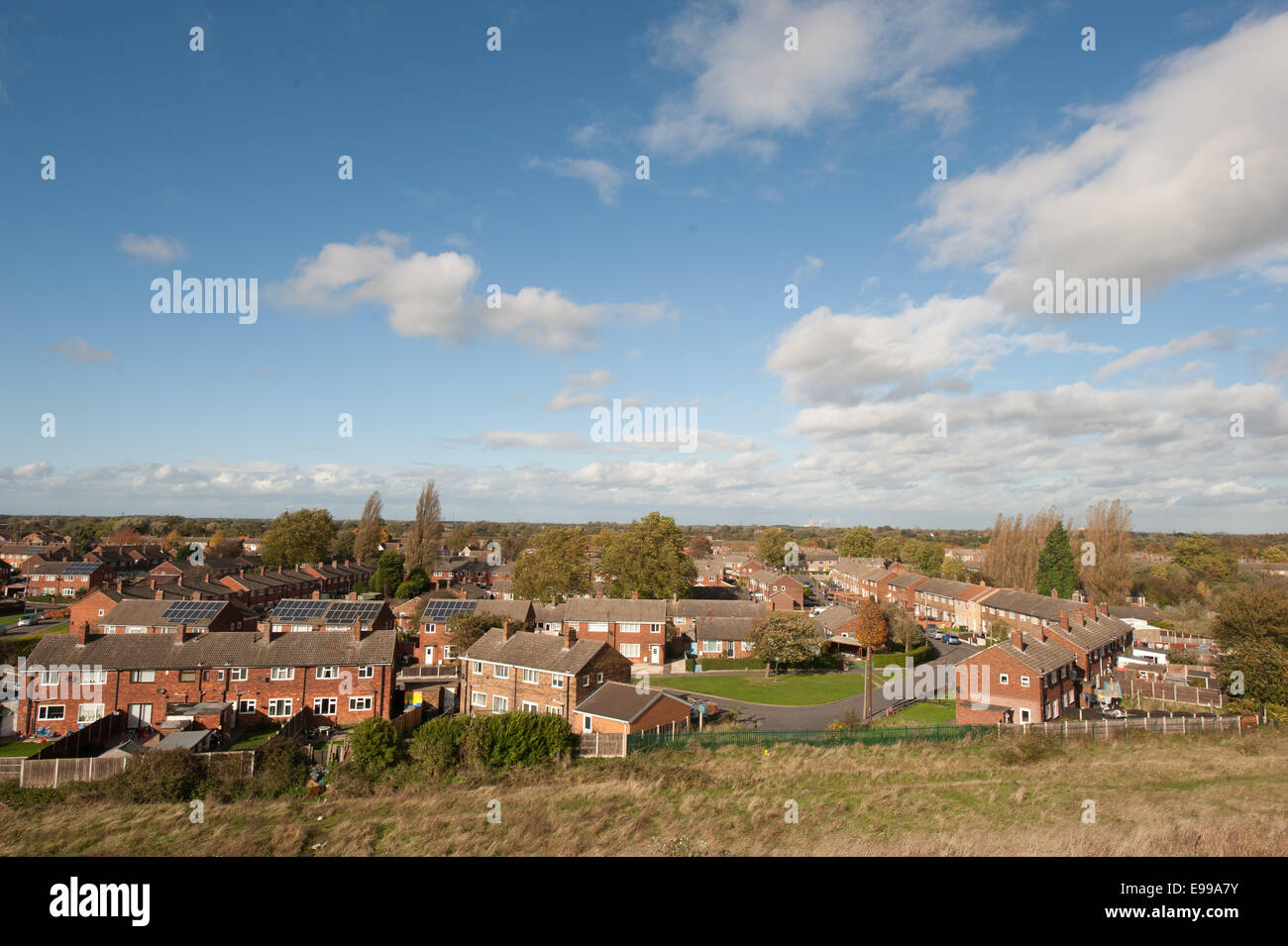 Stainforth Village seen from one of he pit heaps of Hatfield Main ...