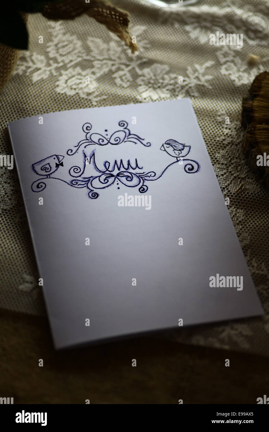 Menu on a table hi-res stock photography and images - Alamy