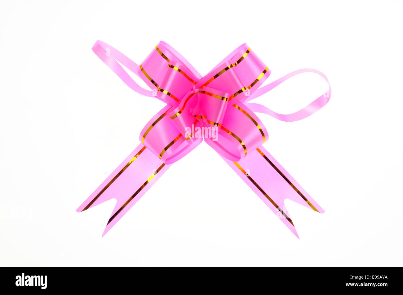Pink Birthday Ribbon on the white background Stock Photo - Alamy