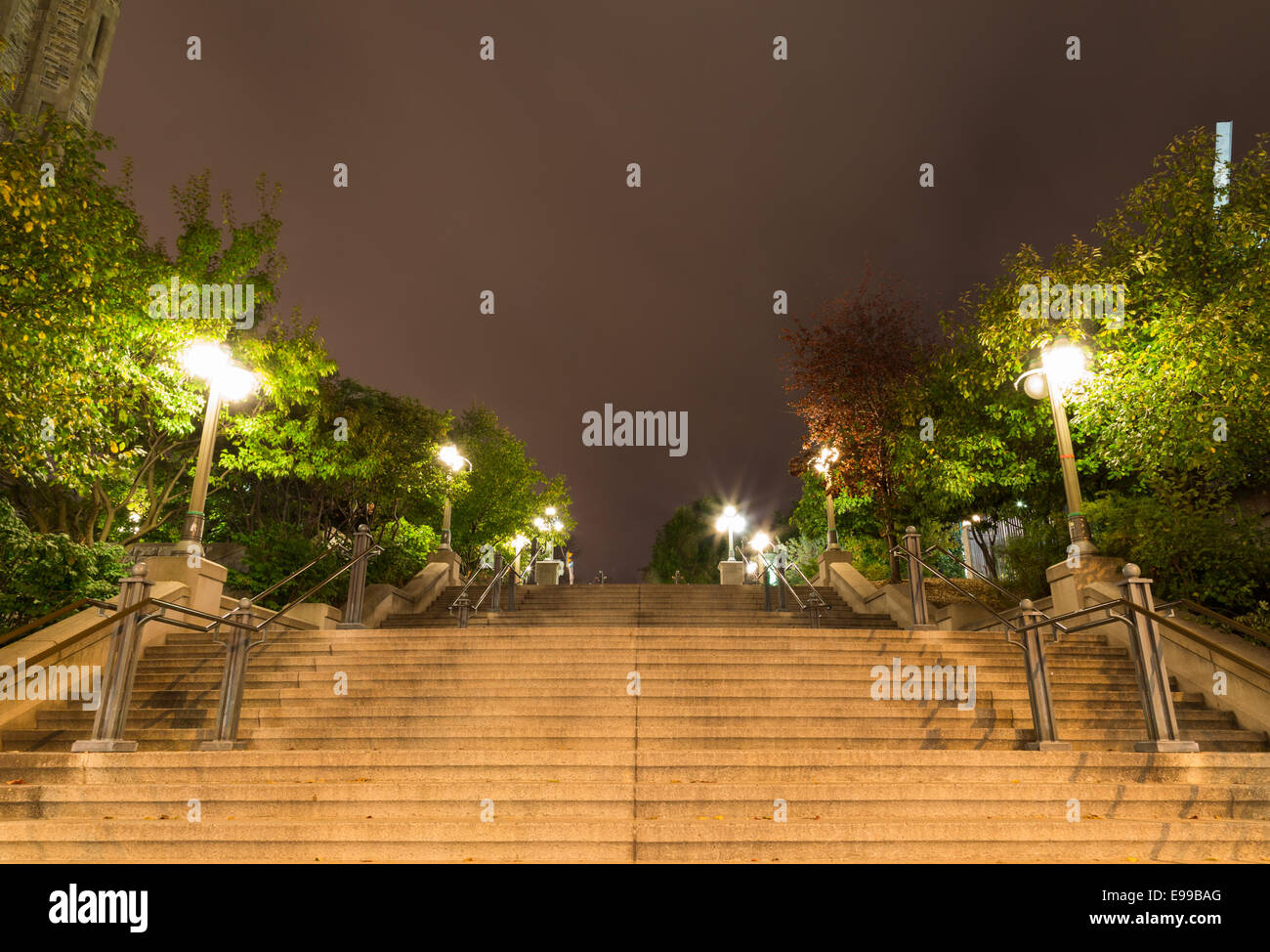 Staircase at night Stock Photo - Alamy