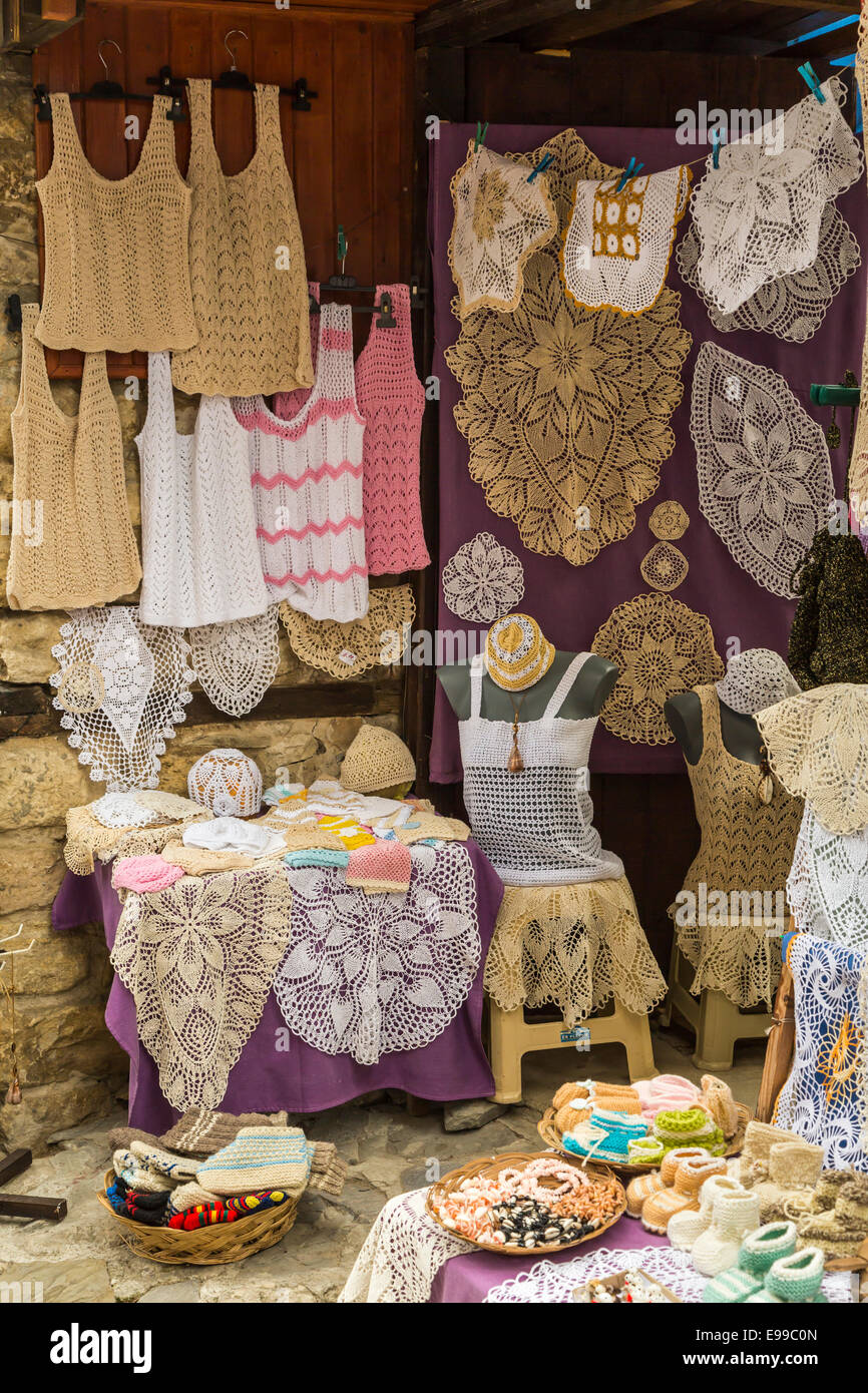 Crocheted items for sale in the shops and stores of Nessebar, Bulgaria ...