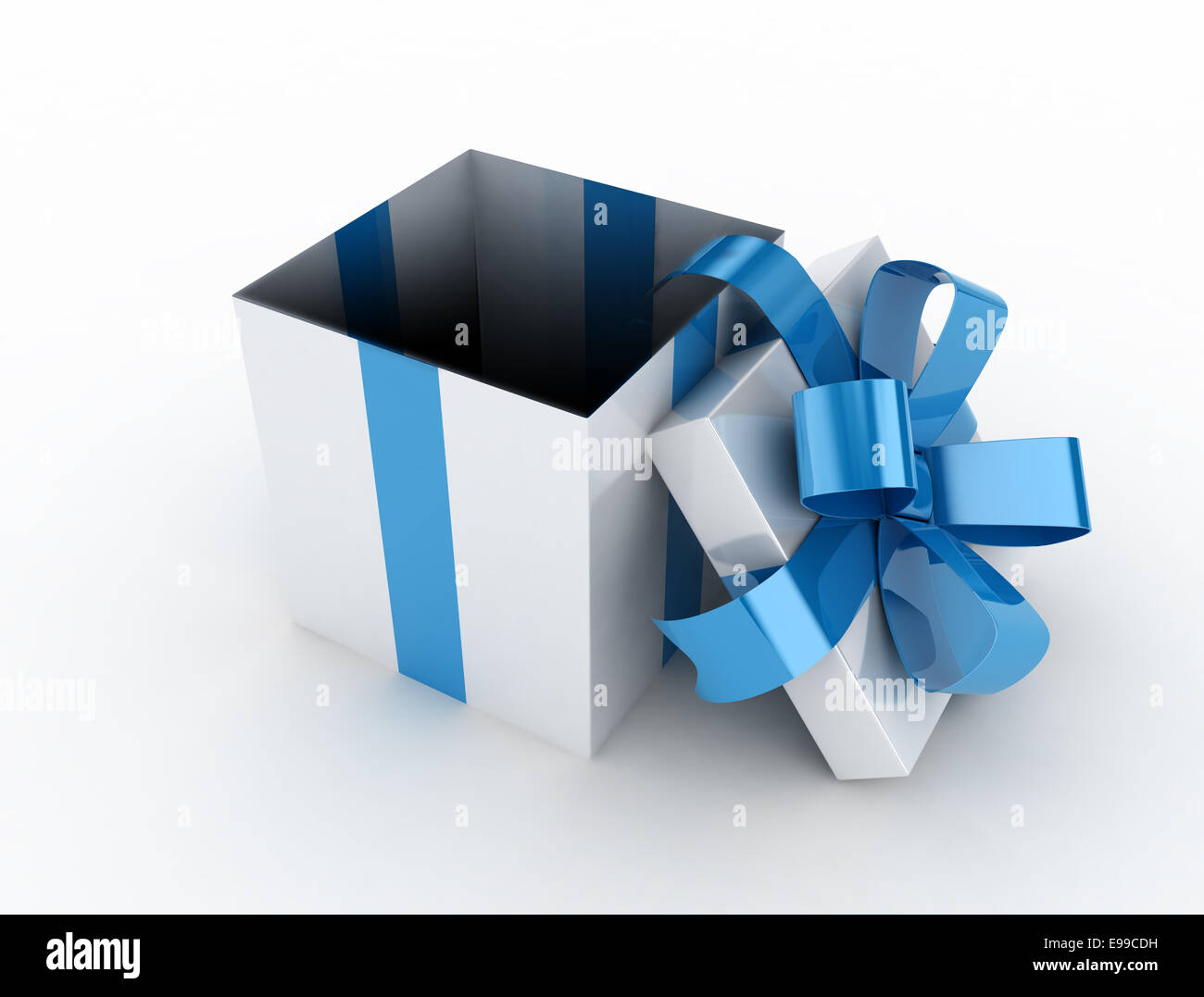 Open gift box on white background Stock Photo - Alamy