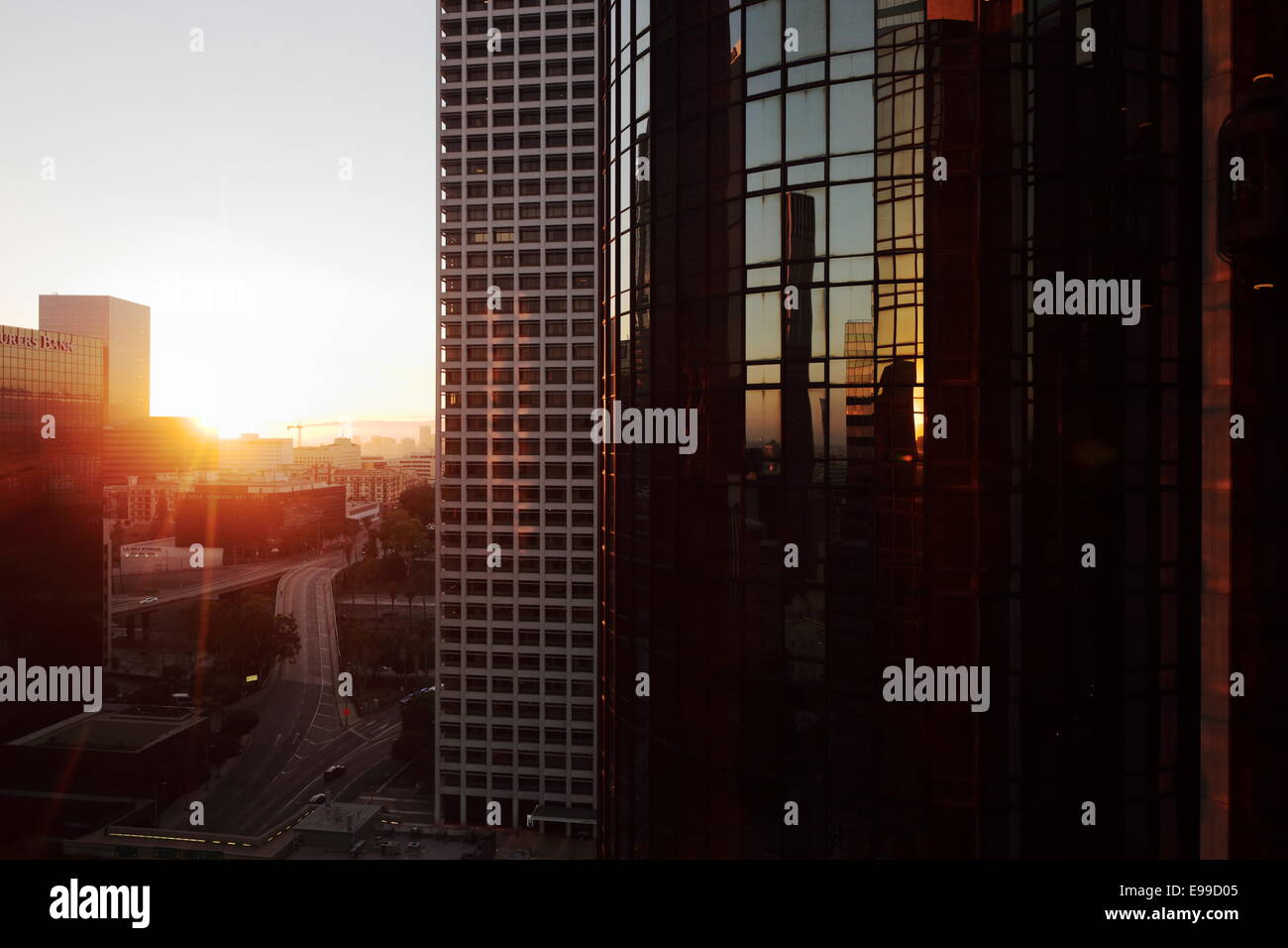 Cityscape at sunset, Los Angeles Stock Photo - Alamy