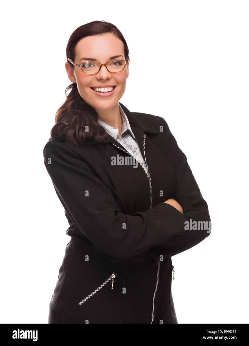 Confident Mixed Race Businesswoman Isolated on a White Background Stock ... Confident Mixed Race Businesswoman Isolated on a White Background Stock ...