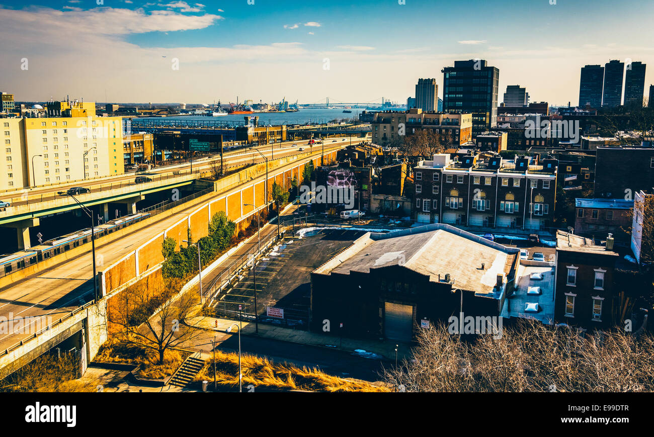 View of the Delaware Expressway and Old City from the Ben Franklin ...