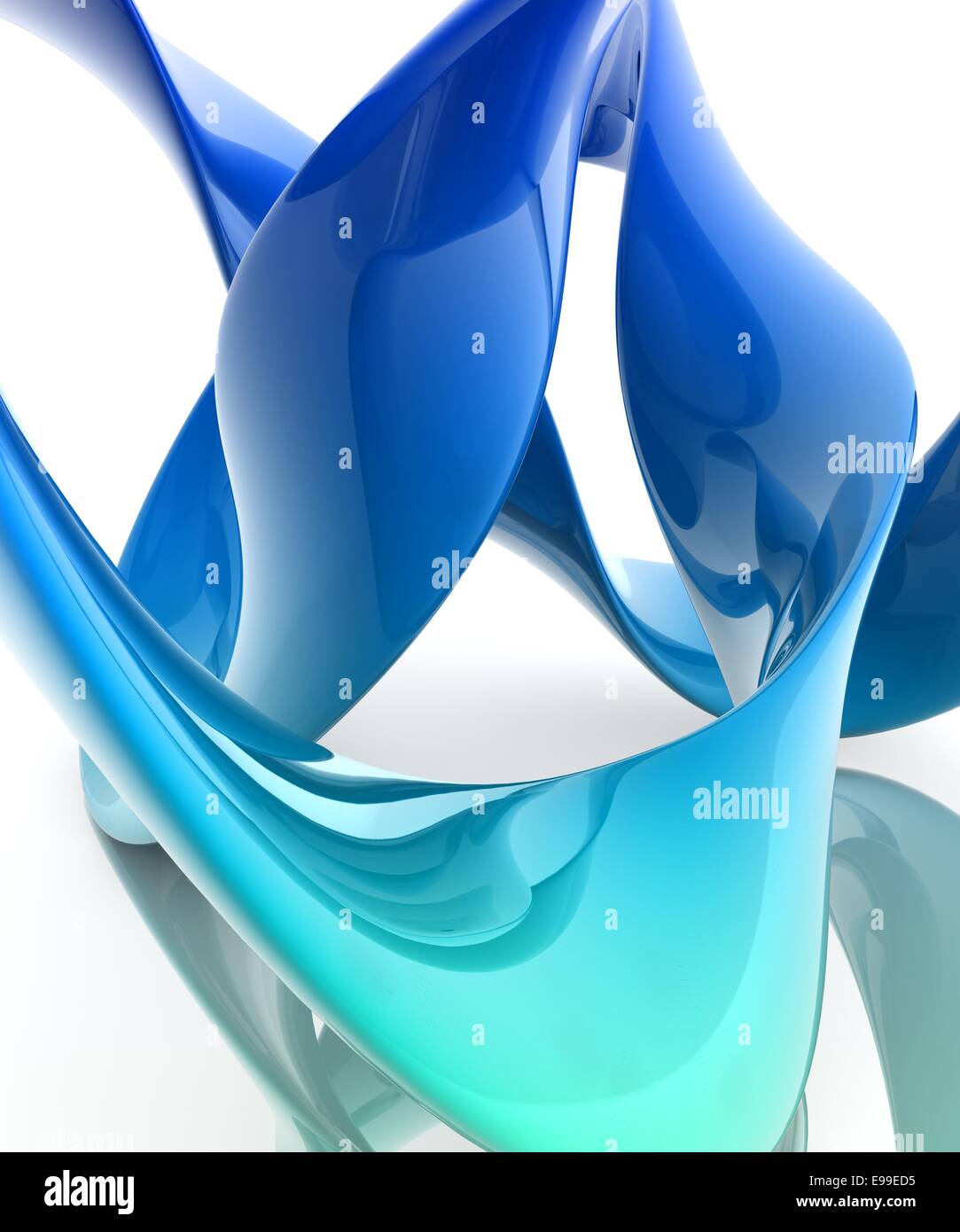 3D green metallic curve surface shape isolated on white background ...