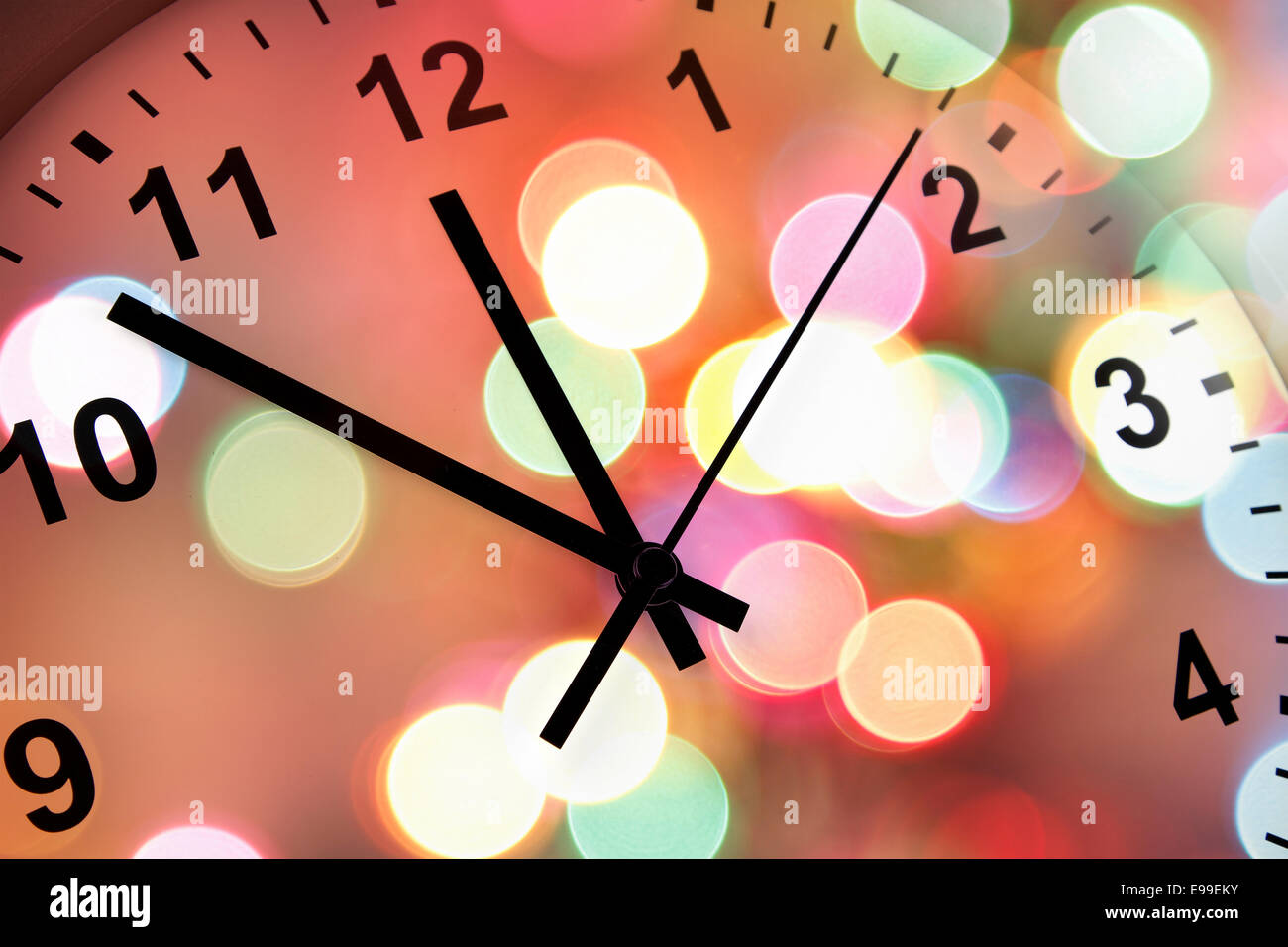 Clock face and abstract background. New Year. Christmas Stock Photo - Alamy
