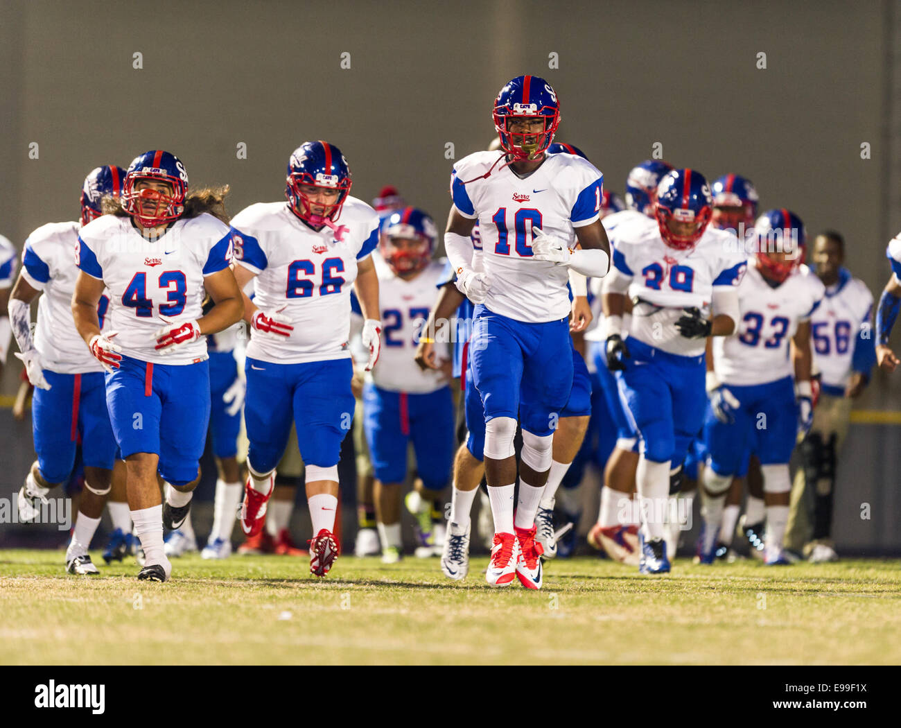 October 4, 2014, La Puente, CA.Gardena Serra cavaliers linebacker (10 ...