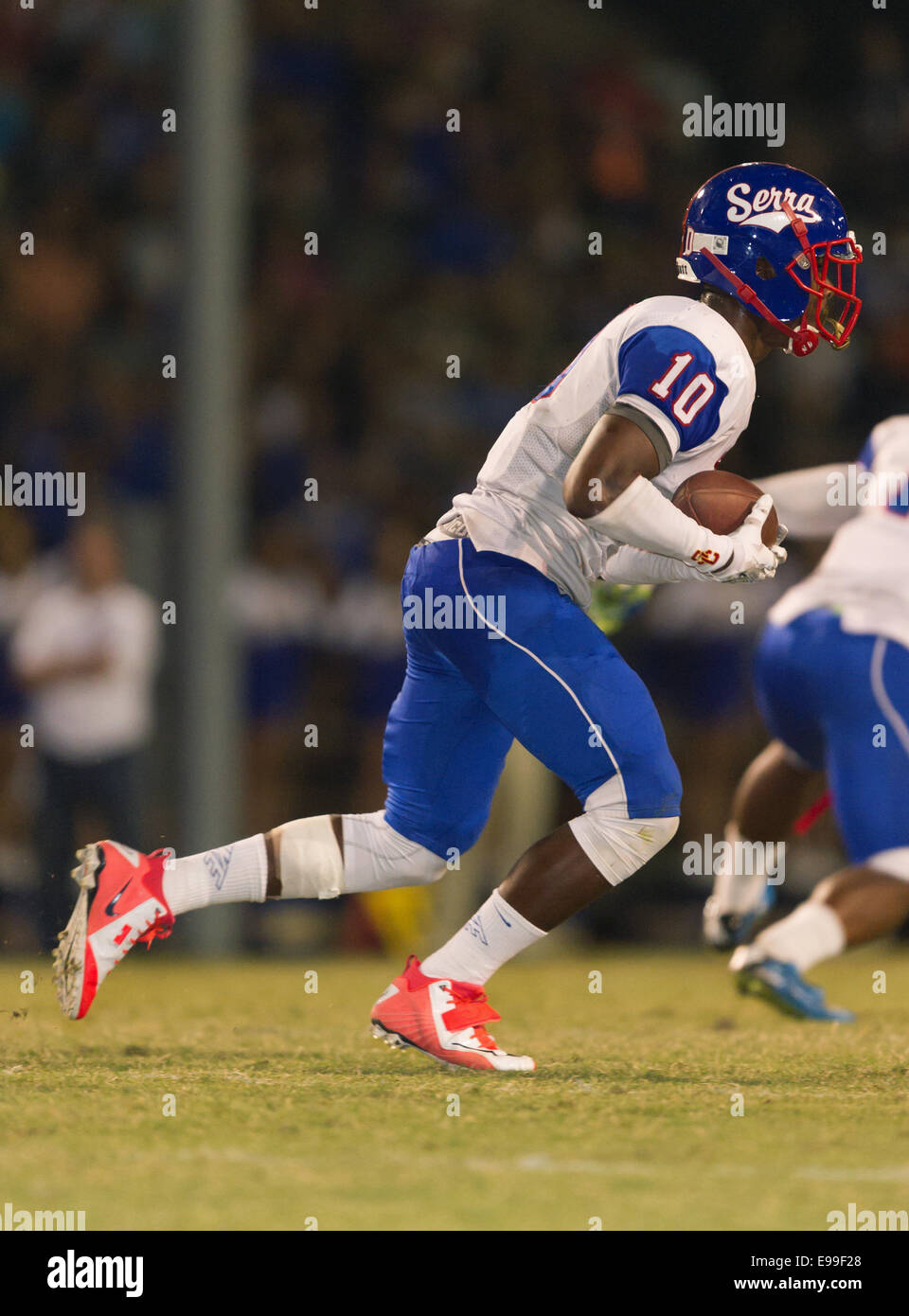 October 4, 2014, La Puente, CA.Gardena Serra cavaliers linebacker (10 ...