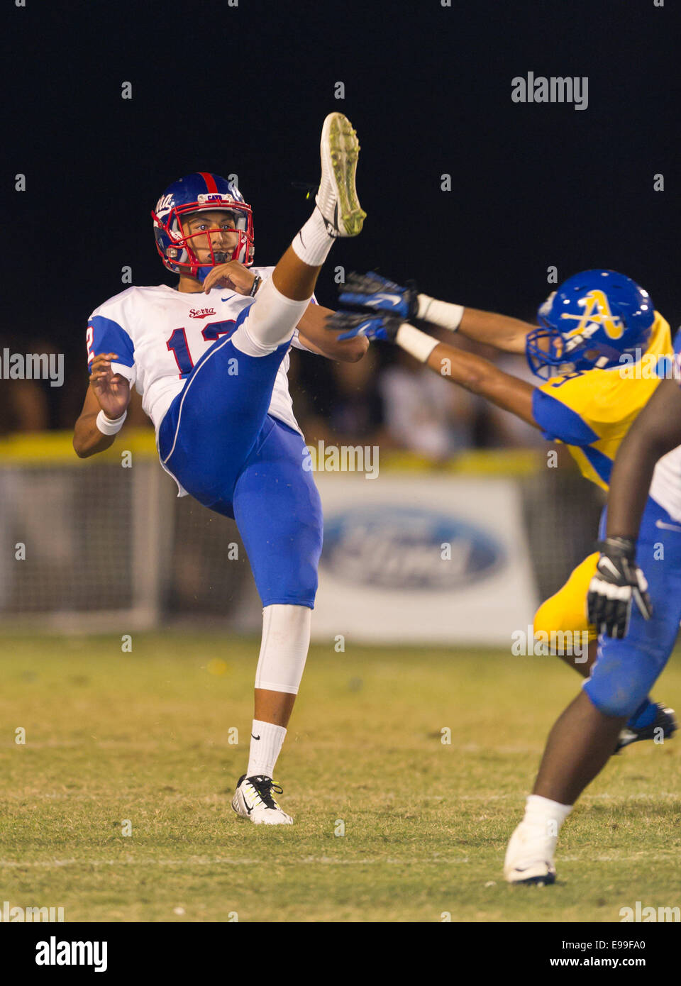 October 4, 2014, La Puente, CA.Gardena Serra cavaliers quarterback (12 ...