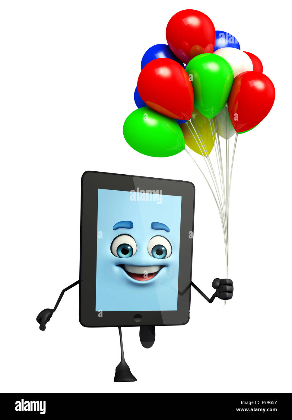 Cartoon character of tab with balloons Stock Photo - Alamy