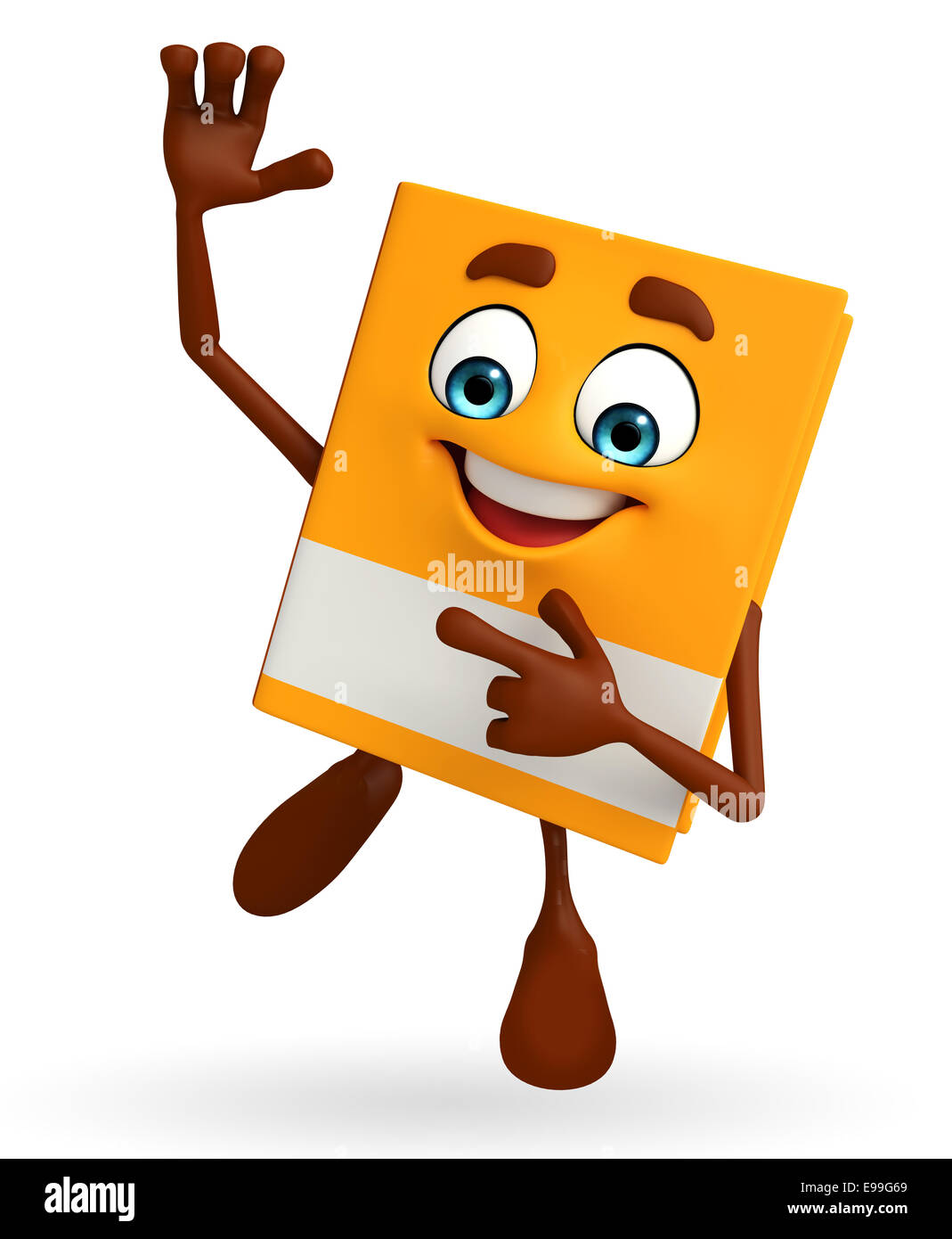 Cartoon Character of Book with hello pose Stock Photo - Alamy