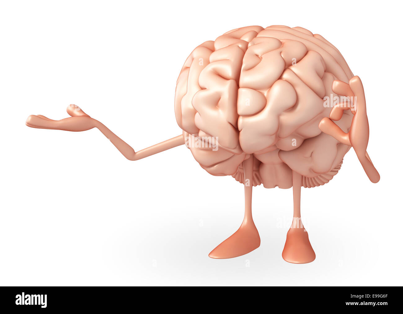 Cartoon character of brain with best sign Stock Photo - Alamy