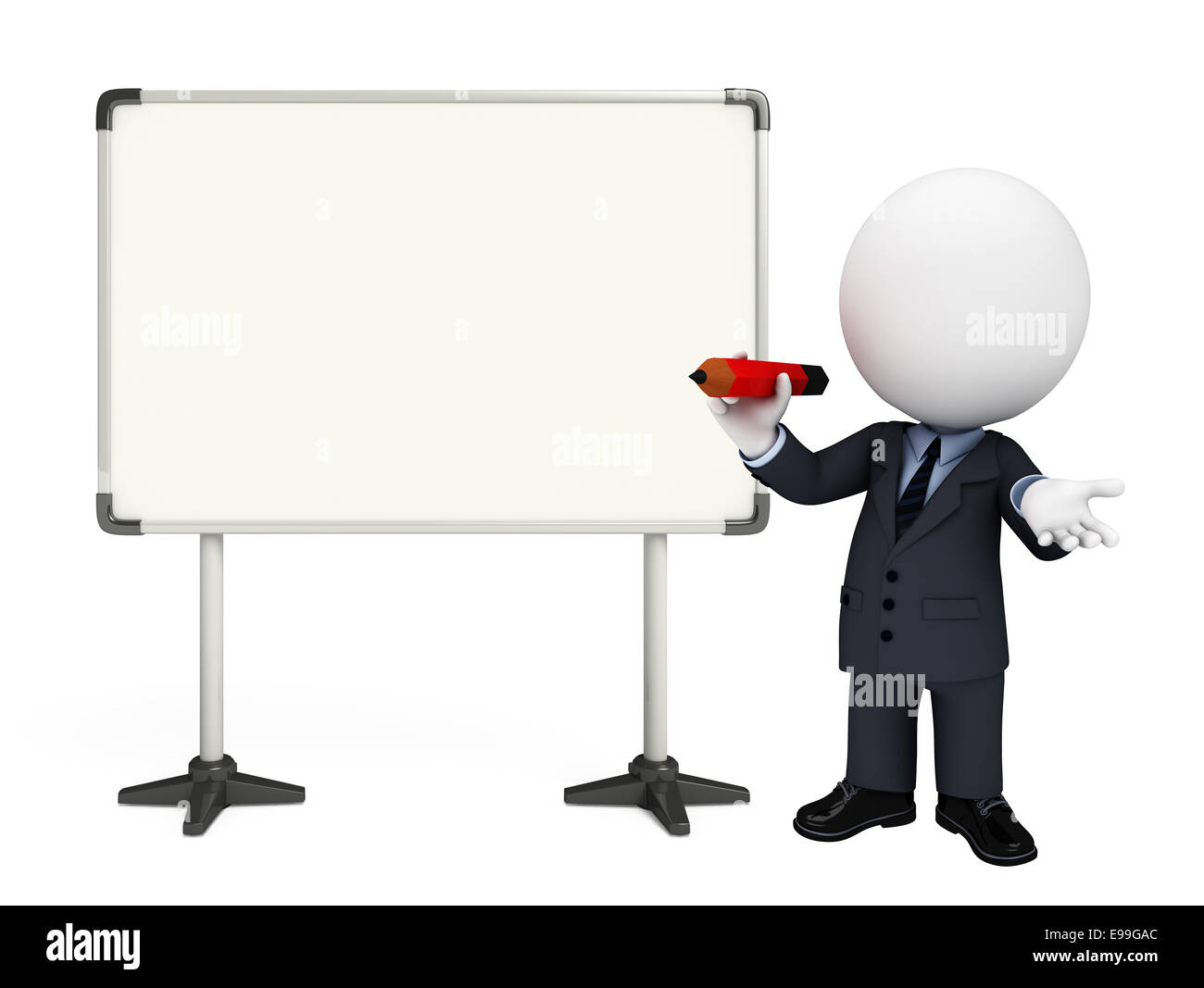 White character as a business man with display board Stock Photo - Alamy