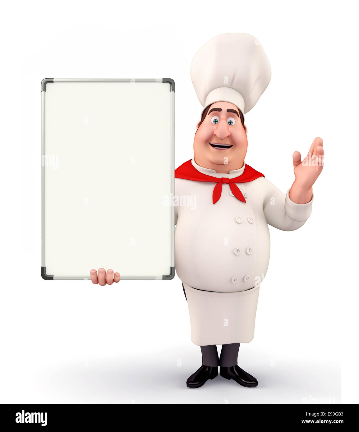 Illustration of young chef with display board Stock Photo - Alamy