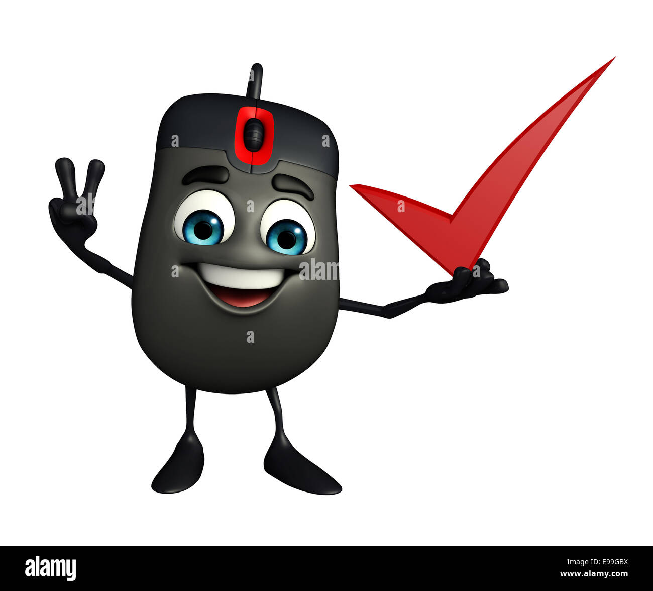 Cartoon Character of Computer Mouse with right sign Stock Photo - Alamy