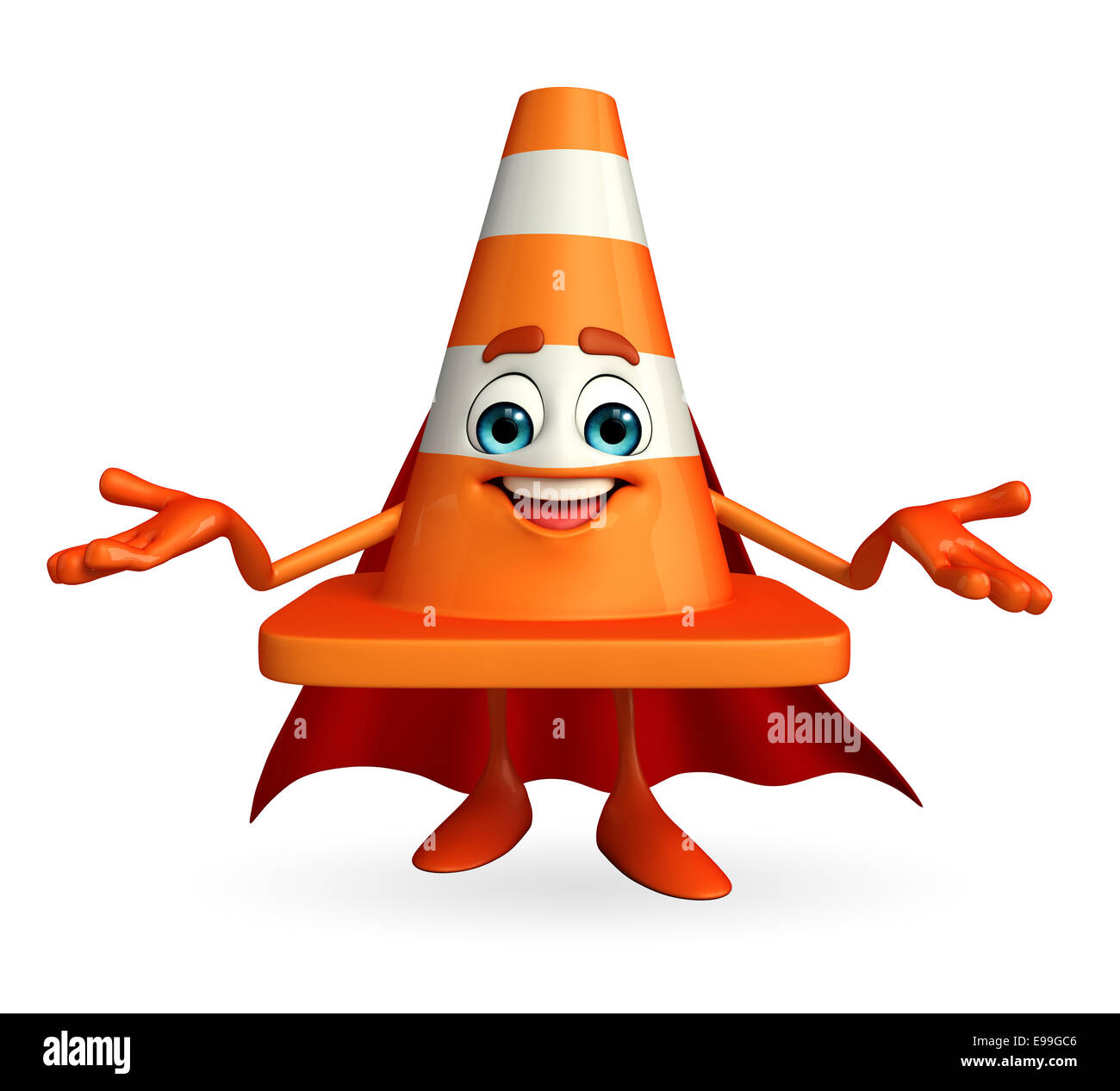 Cartoon Character of super Construction cone Stock Photo - Alamy