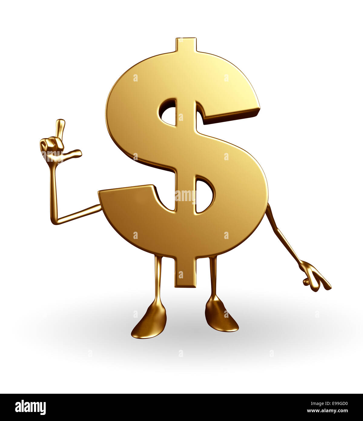 Cartoon Character of dollar with pointing pose Stock Photo - Alamy