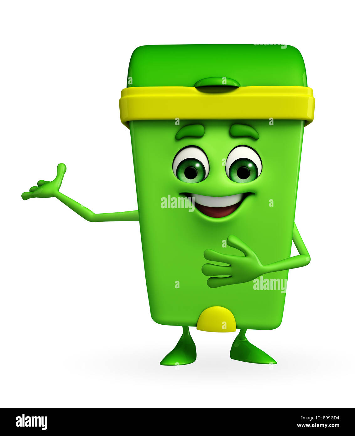 Cartoon Character of Dustbin with welcome pose Stock Photo - Alamy