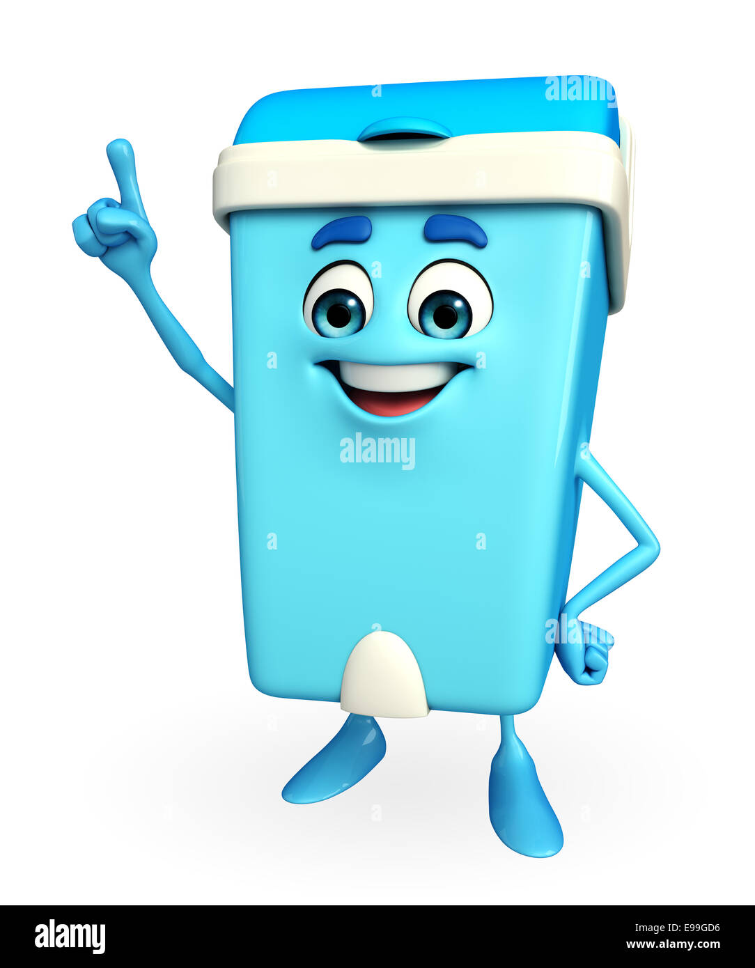Cartoon Character of Dustbin is pointing Stock Photo - Alamy