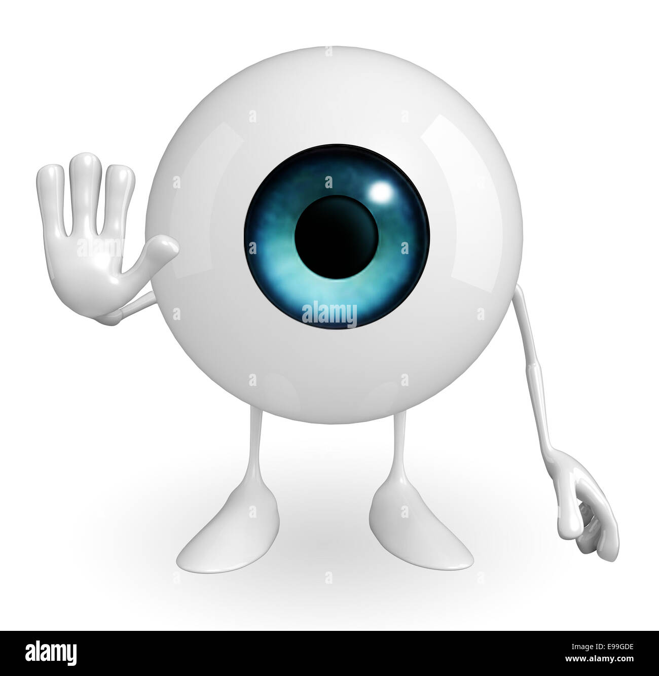 Cartoon character of eye with hello sign Stock Photo - Alamy
